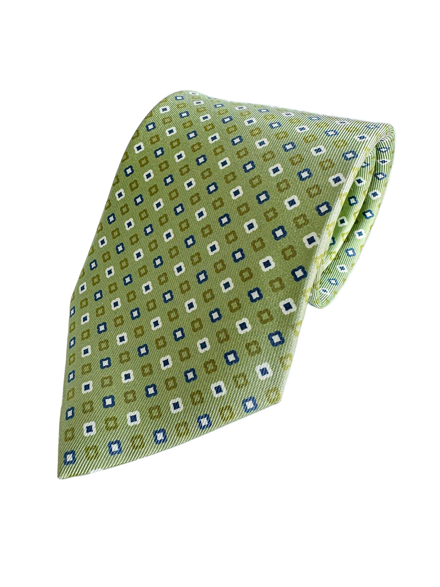 Drake's Green Diamond Print Silk Tie – House Of Huntington