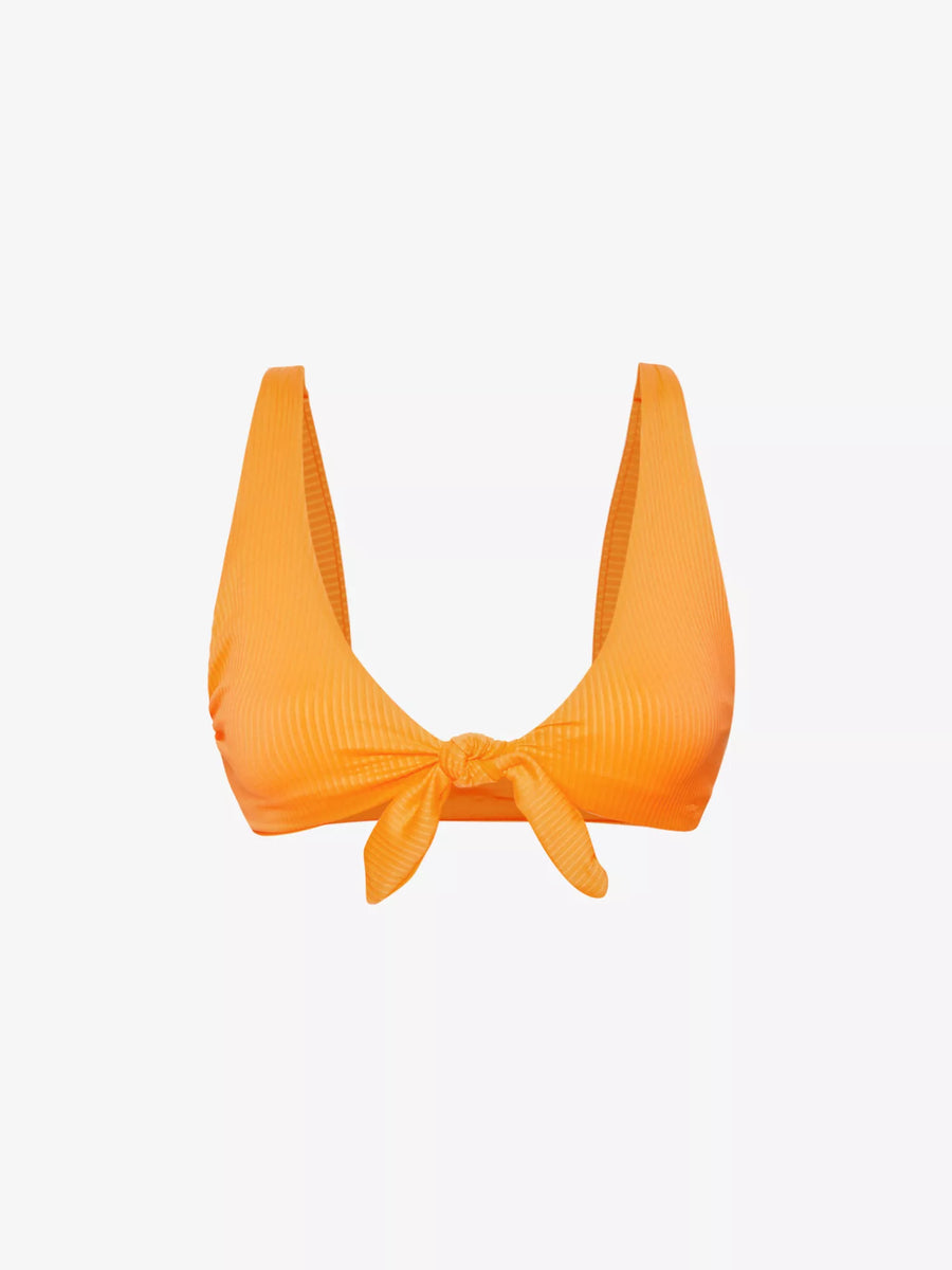 MONDAY SWIMWEAR Portugal Tie-Front Orange Bikini Top – House Of Huntington